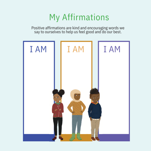 Free Positive Affirmation Worksheet - Supplement for 'I Am Different ...
